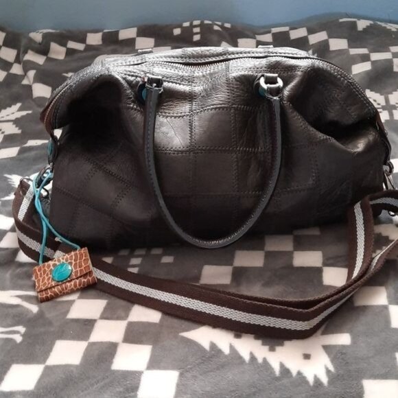 Franco Gabrielle | Bags | Gabs Black Grey Leather Patchwork Convertible ...